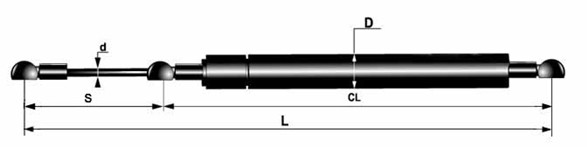 Black / White Automotive Gas Struts , Stainless Steel Car Boot Gas Struts